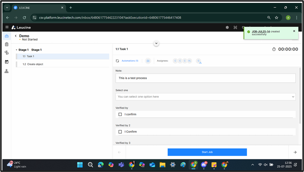 How to start executing a job immediately after creation?