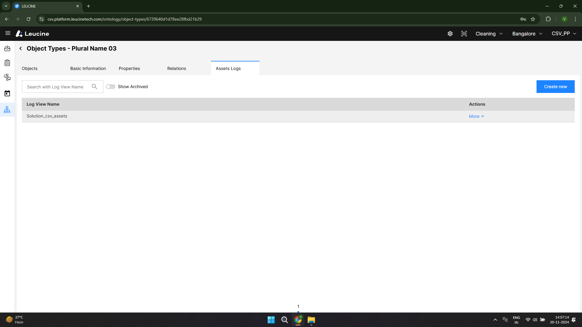 How to Archive a Custom View for Asset Logs