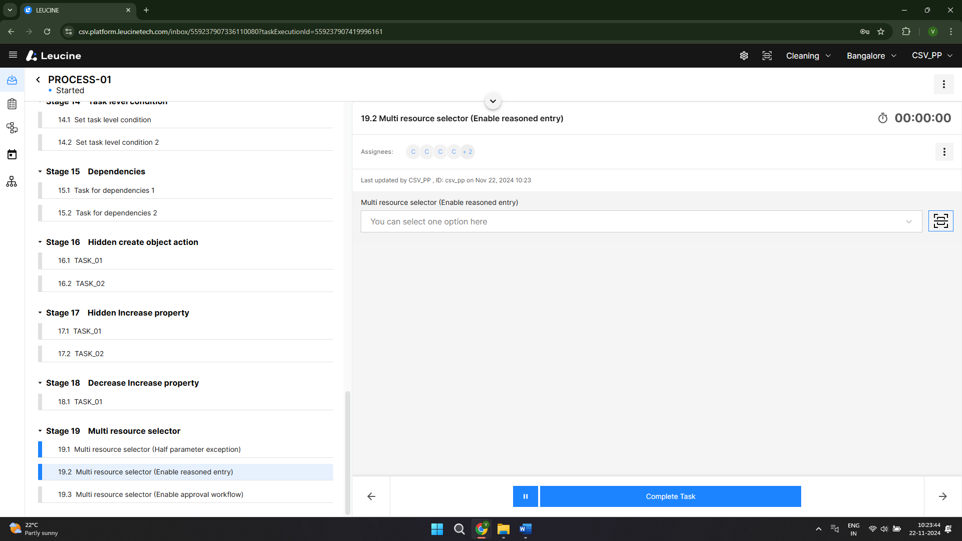 How to Execute a Multi Resource Selector with 'Enable Reasoned Entry' Validation