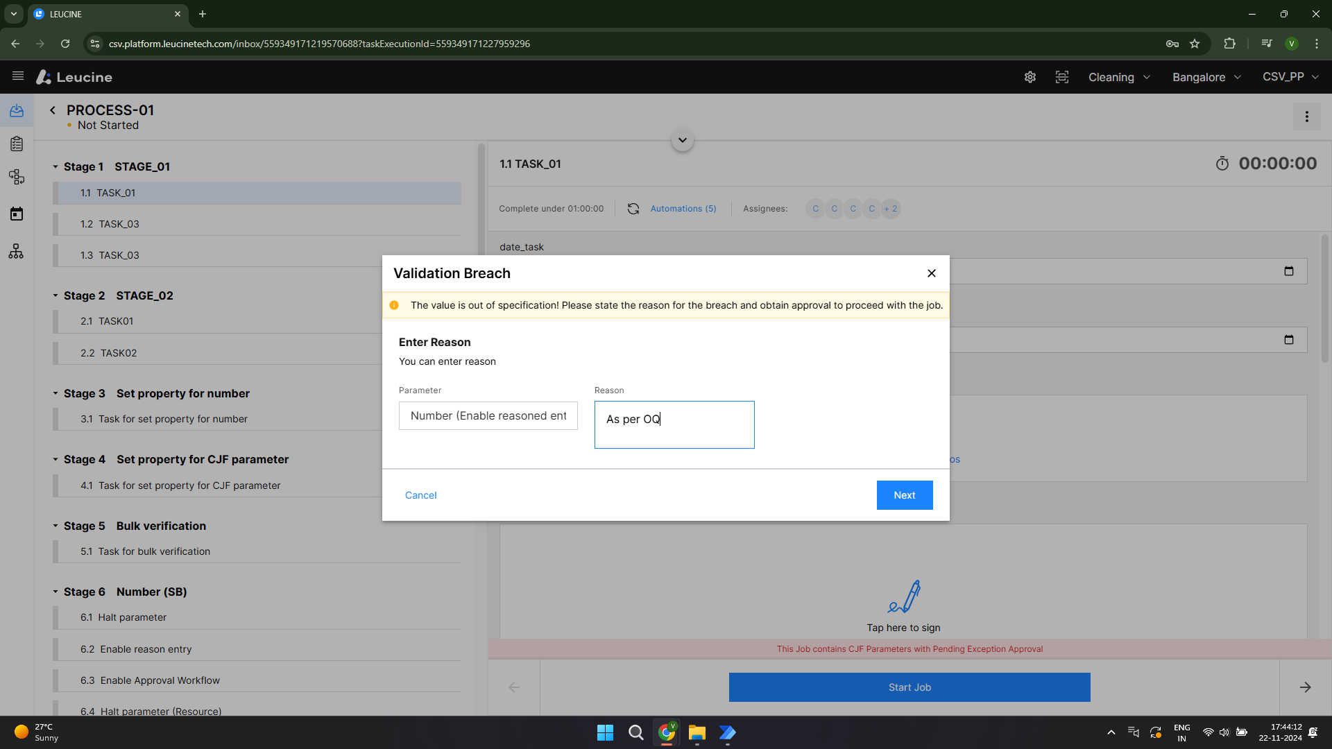 How to Execute Resource Parameter with Enable Reasoned Entry Exception Management