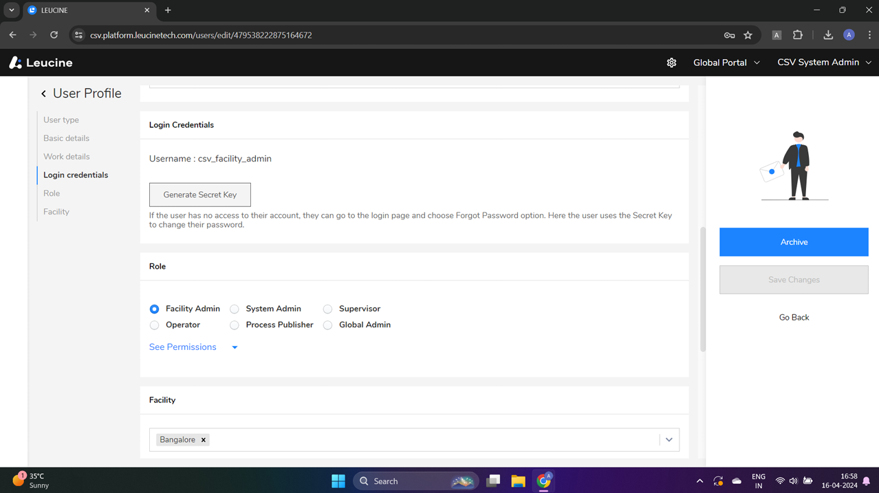 How to Update and Manage Facility Access for an Existing User
