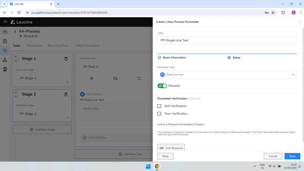 How to Create a Single Line Text Process Parameter