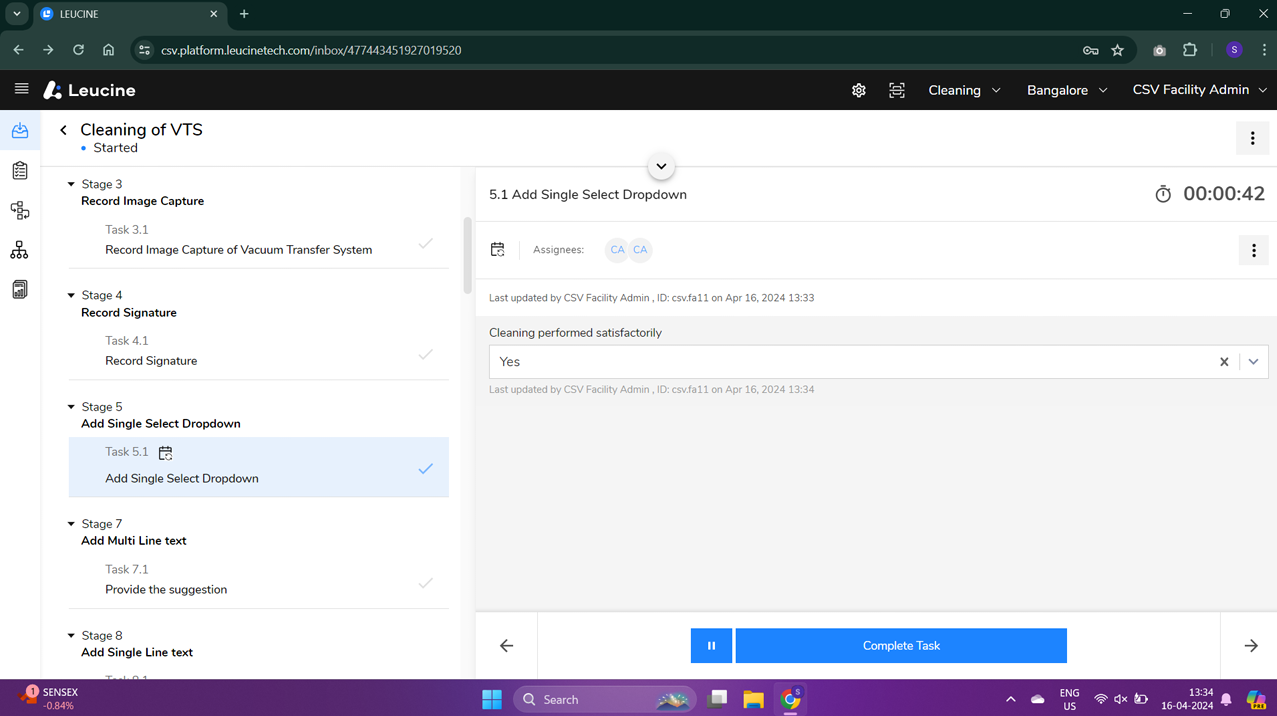 How to Change Single Select Dropdown Selection During a Task Execution