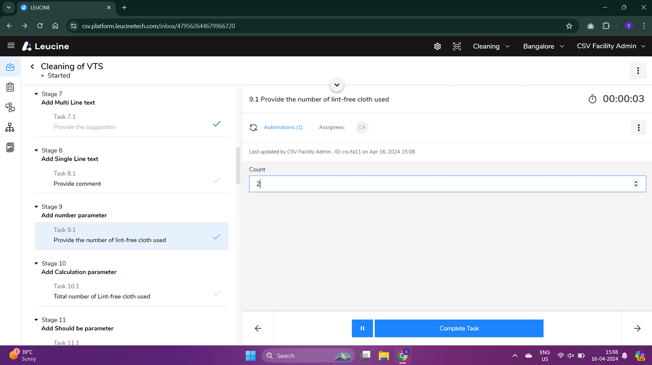 How to Execute the Number Process Parameter of a Job as an Assignee